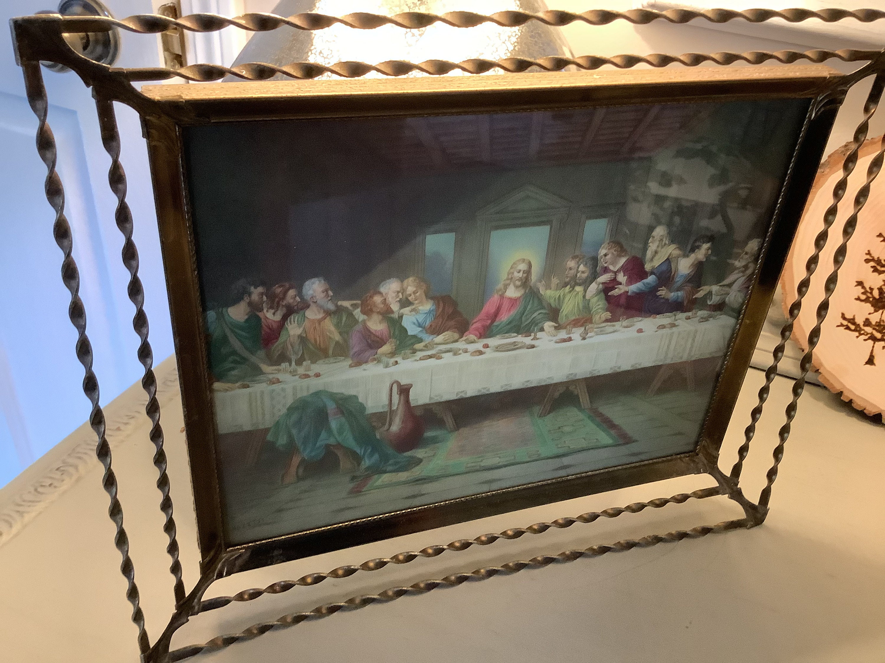 Vintage Last Supper Brass Wire Framed last Supper Picture - Etsy