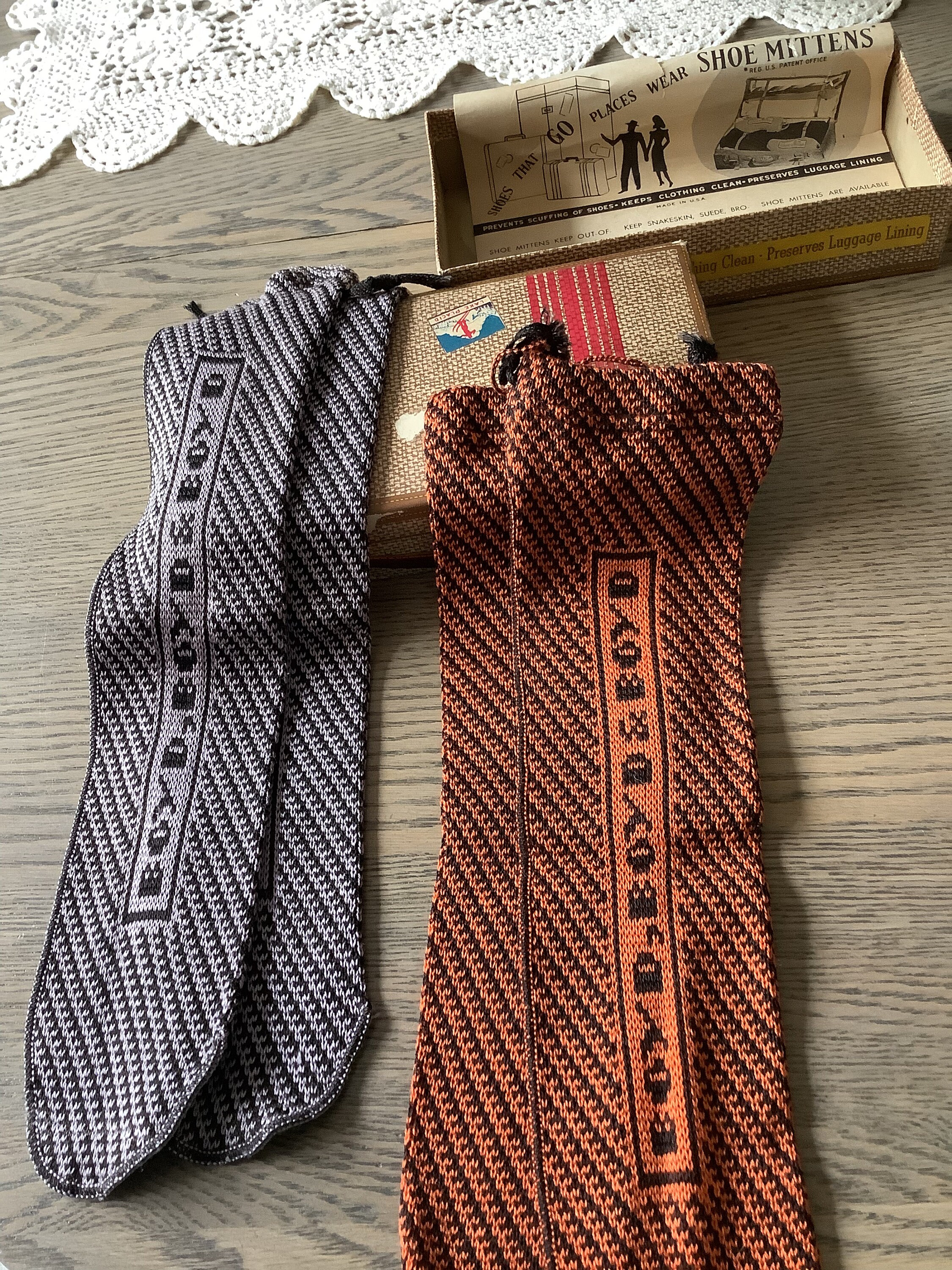 Vintage SHOE Mittens Custom Knit Shoe Mittens Product of - Etsy