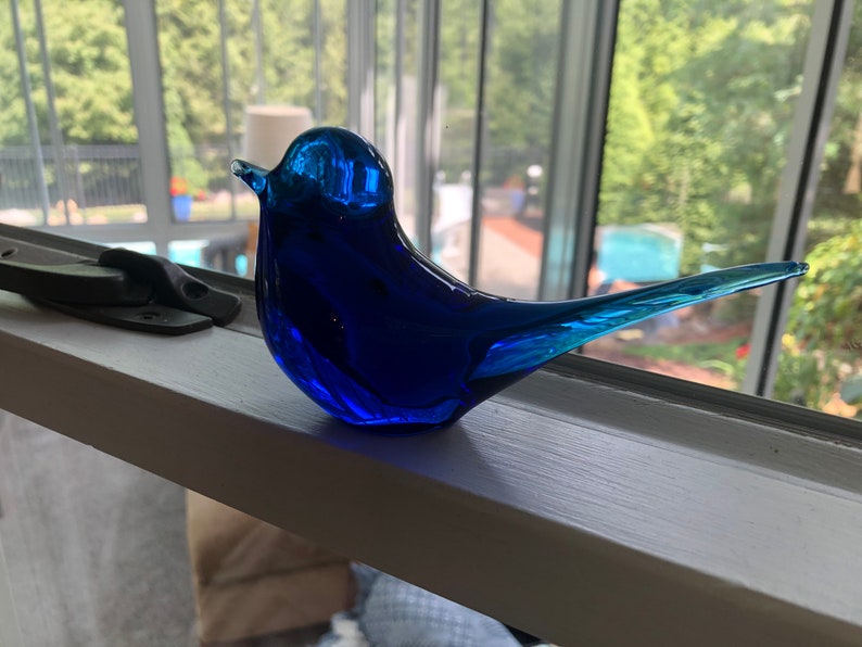 Vintage Cobalt Blue Bird Hand Blown Art Glass Blue Bird Blue - Etsy