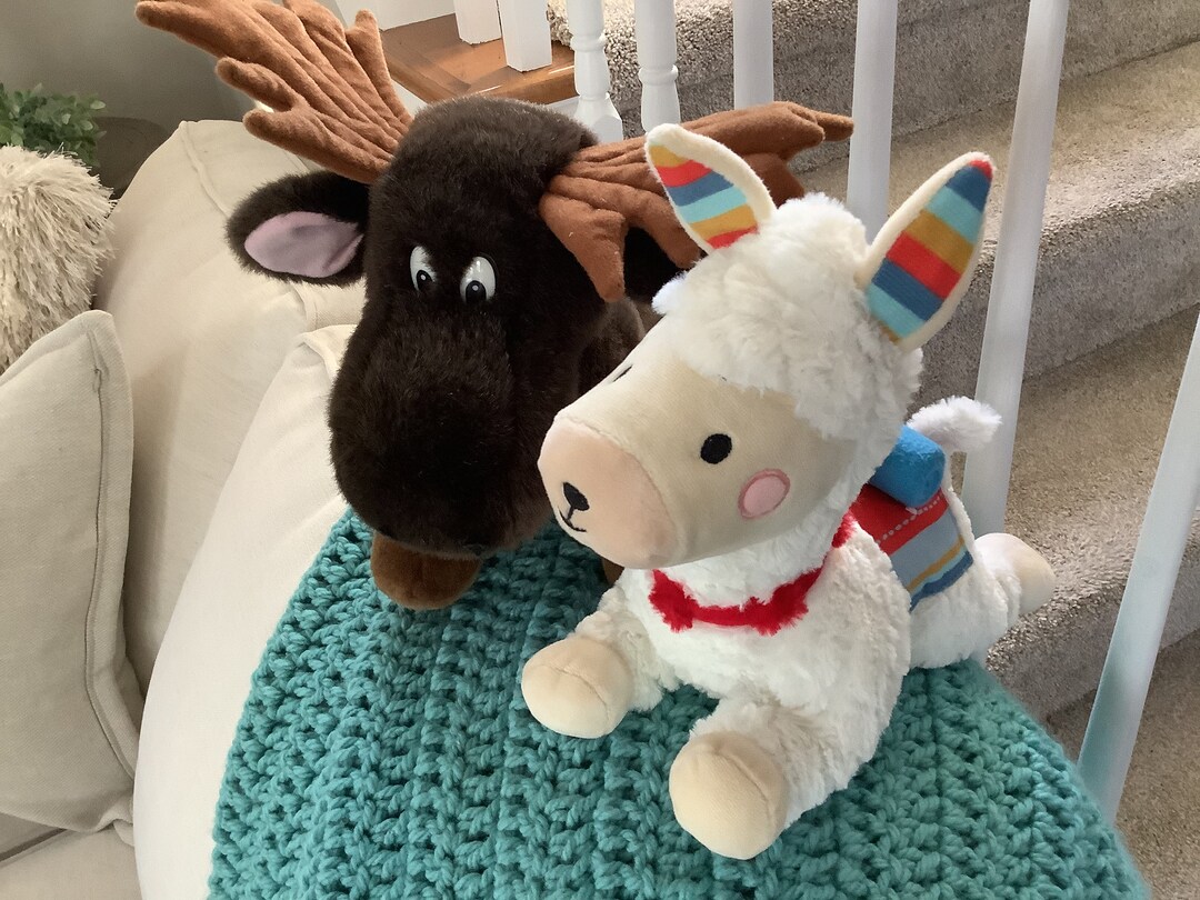 Vintage Plush Moose, Plush Llama, FAO Schwartz Llama Plush Animal ...