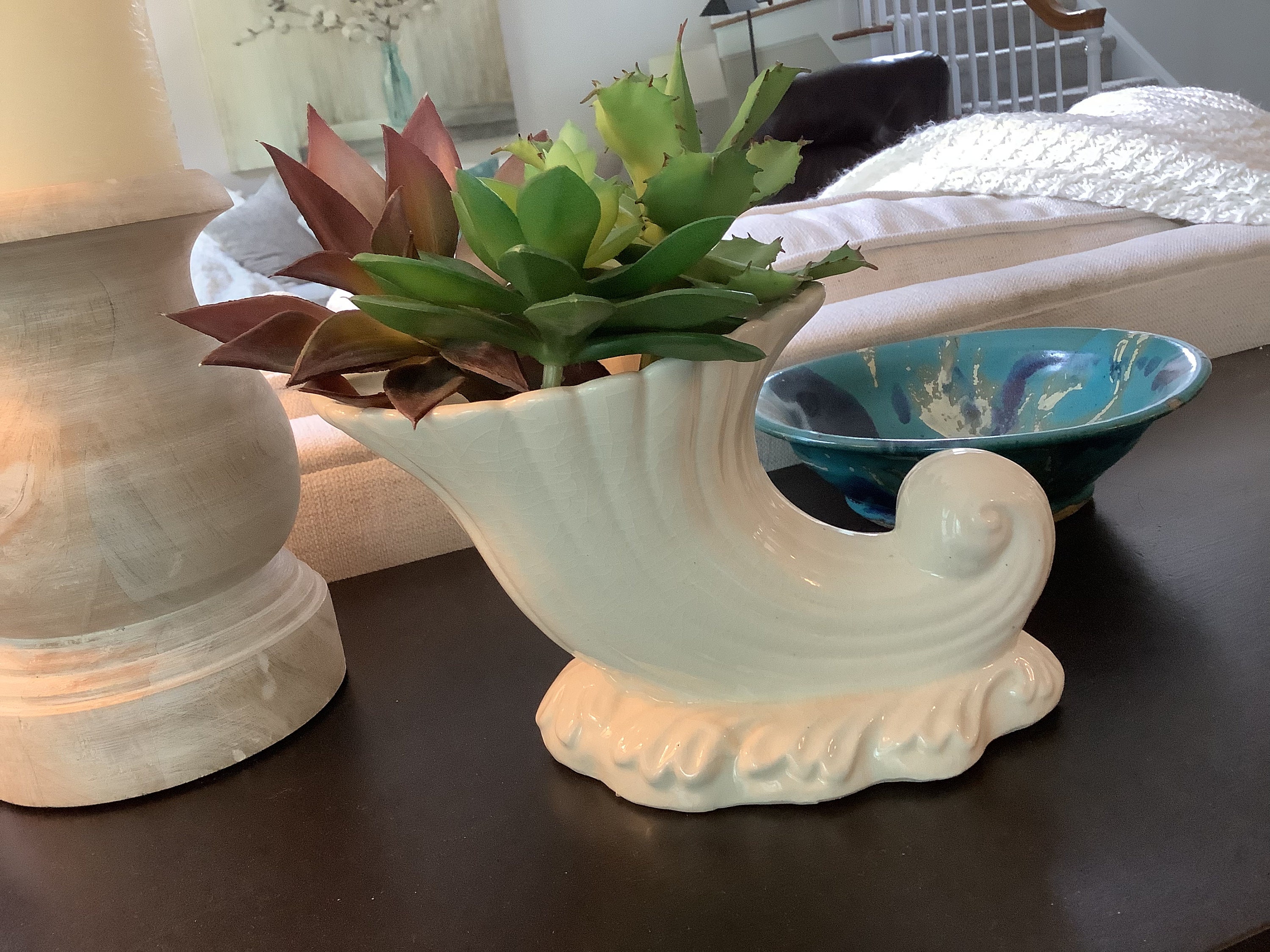 Sea Shell Planter Ceramic Conch Planter Vintage Faux | Etsy