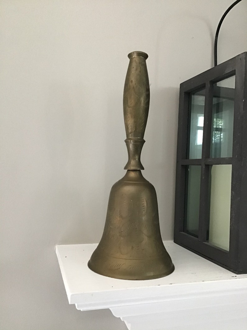 Vintage Brass School Bell, Bells of Sarna, Large School Bell Made in ...