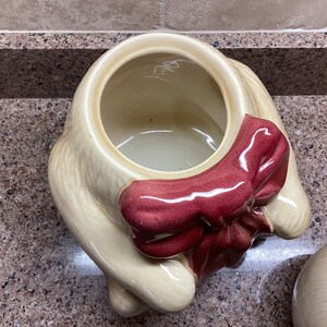 Vintage Pottery Poppy Trail Teddy Beau Bear Cookie Jar, Metlox Brand ...