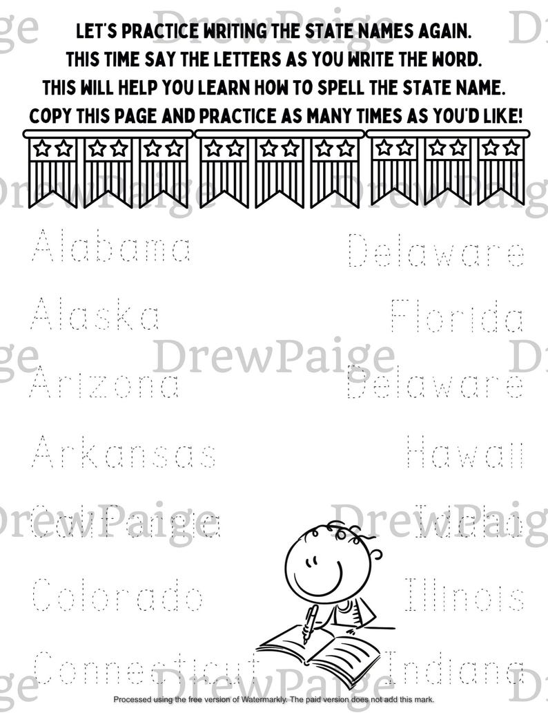 50 States Kids Coloring Activity Book - Patriotic Patty's Great ...