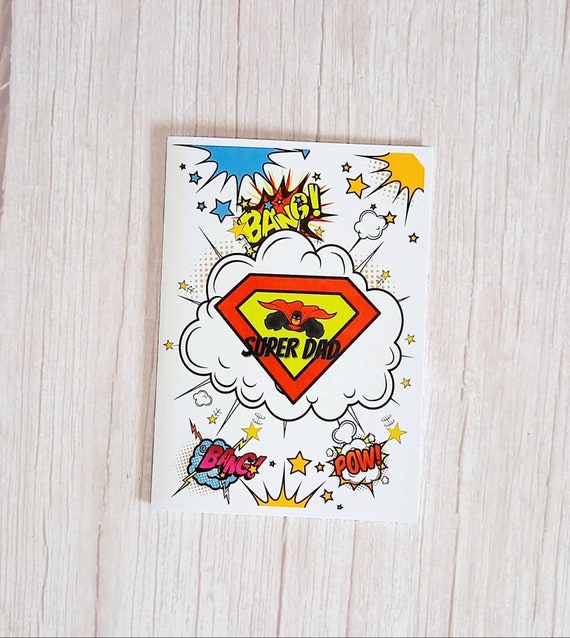 Fathers Day Card Superhero Dad Greeting Card Gift for Dad | Etsy
