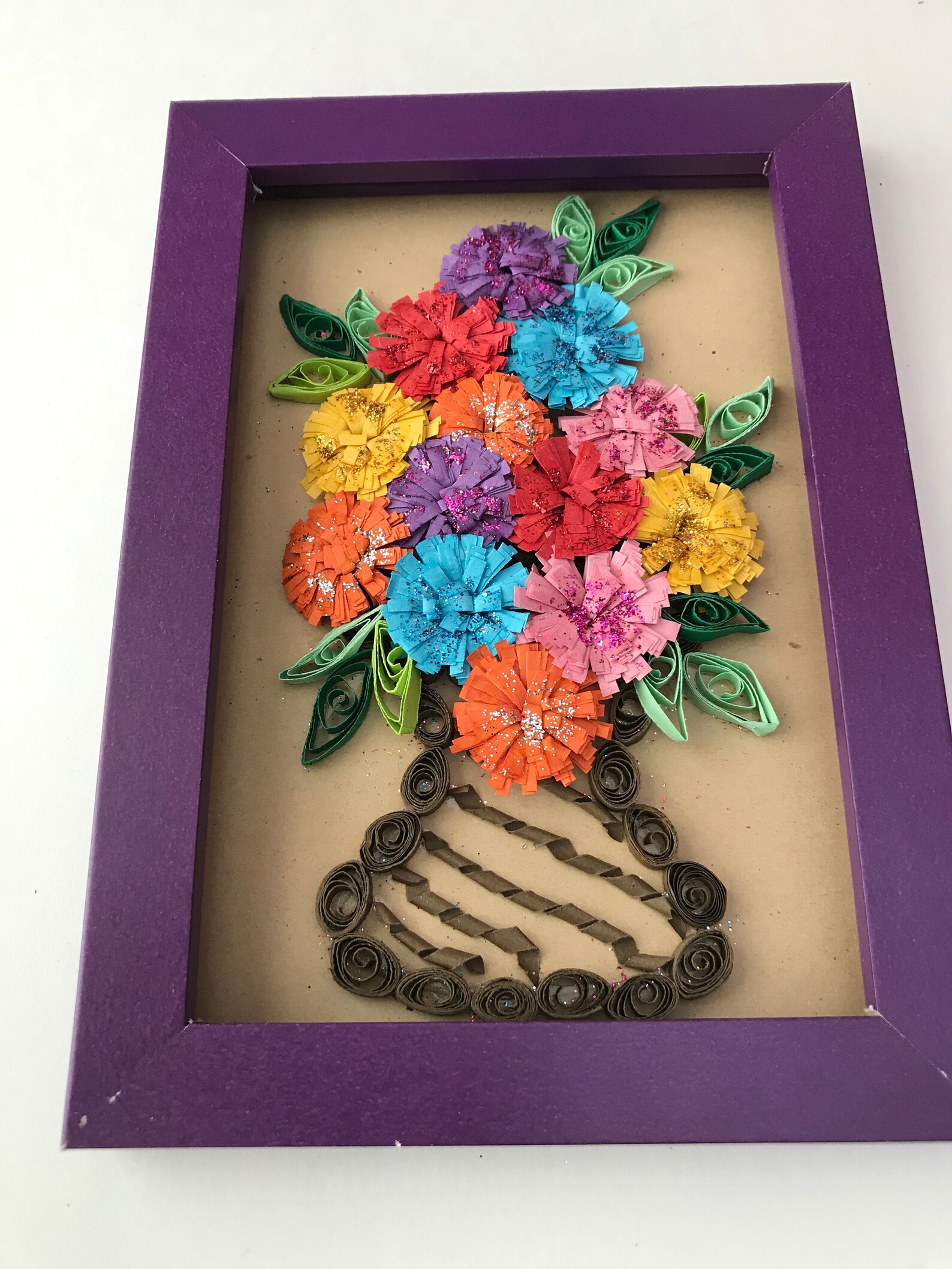 Flower Vase Paper Quilling with Frame | Etsy