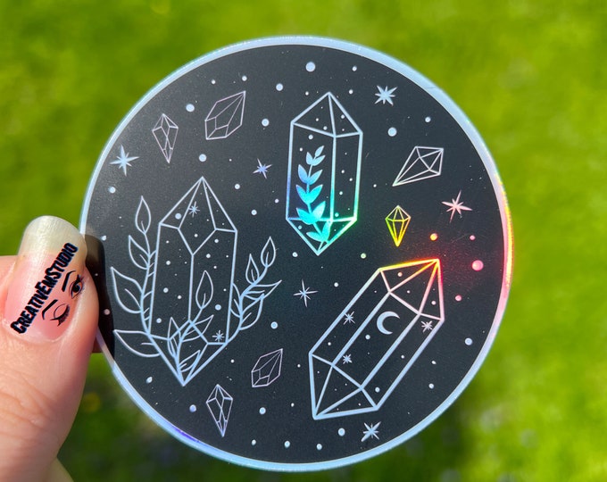 Holographic Crystal Sticker Stars With Rainbow Color Reflection Unique ...