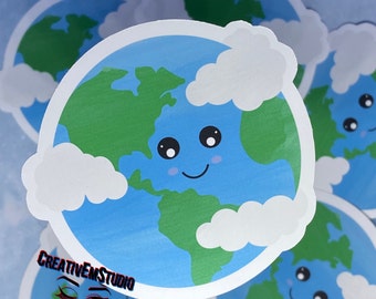 Planet Earth World Globe Vinyl Decal Sticker - Etsy
