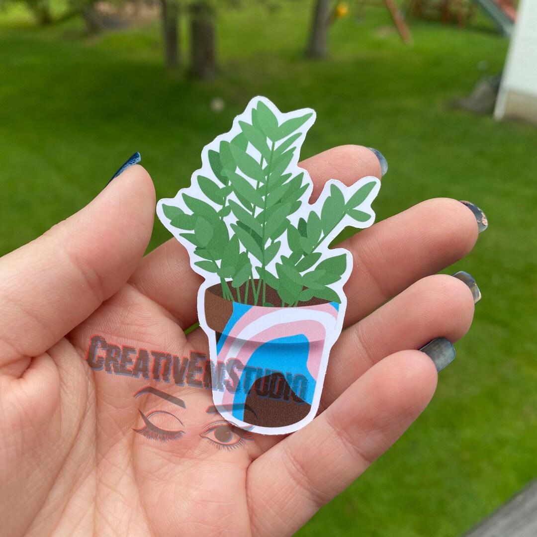 Transgender Flag Plant Sticker LGBTQA Pride Plant Sticker - Etsy