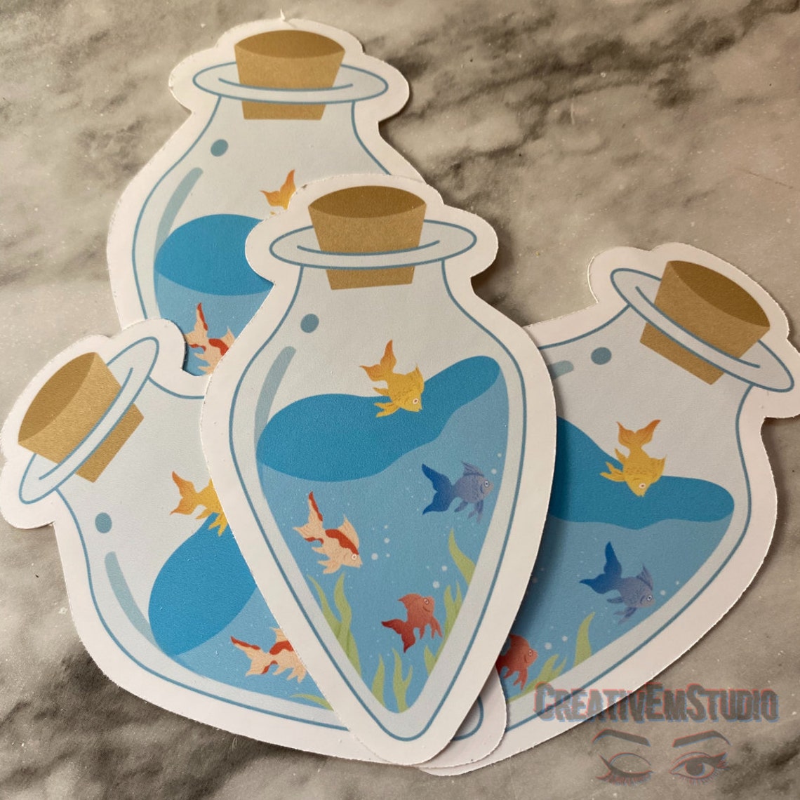 Fish Potion Sticker Potion Bottle Fish in Water Fish - Etsy