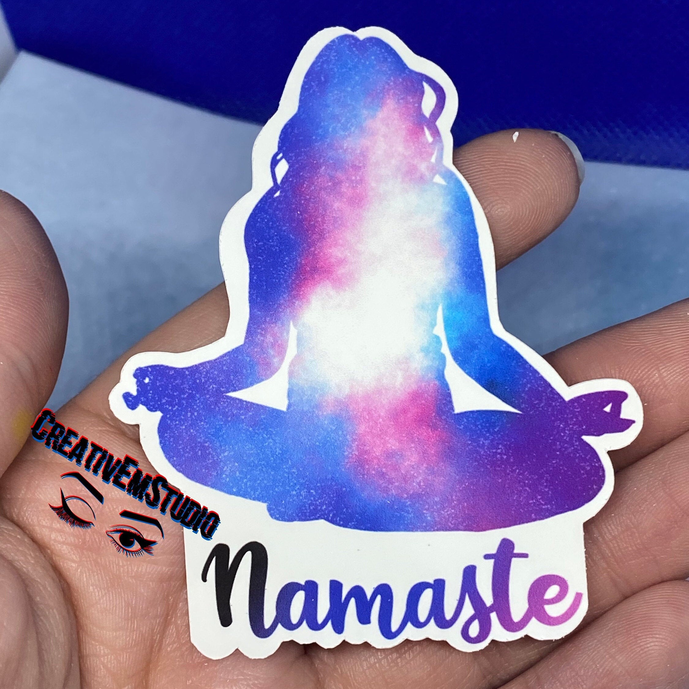 Namaste sticker yoga sticker galaxy meditation | Etsy