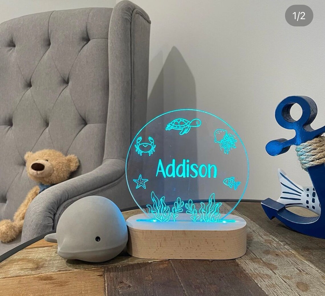 Ocean Theme Night Light SVG File Kids Bedroom - Etsy