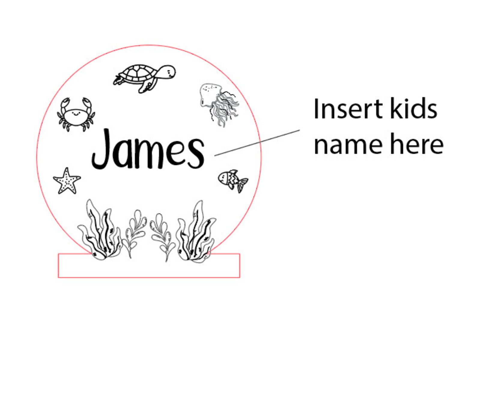 Ocean Theme Night Light SVG File Kids Bedroom - Etsy