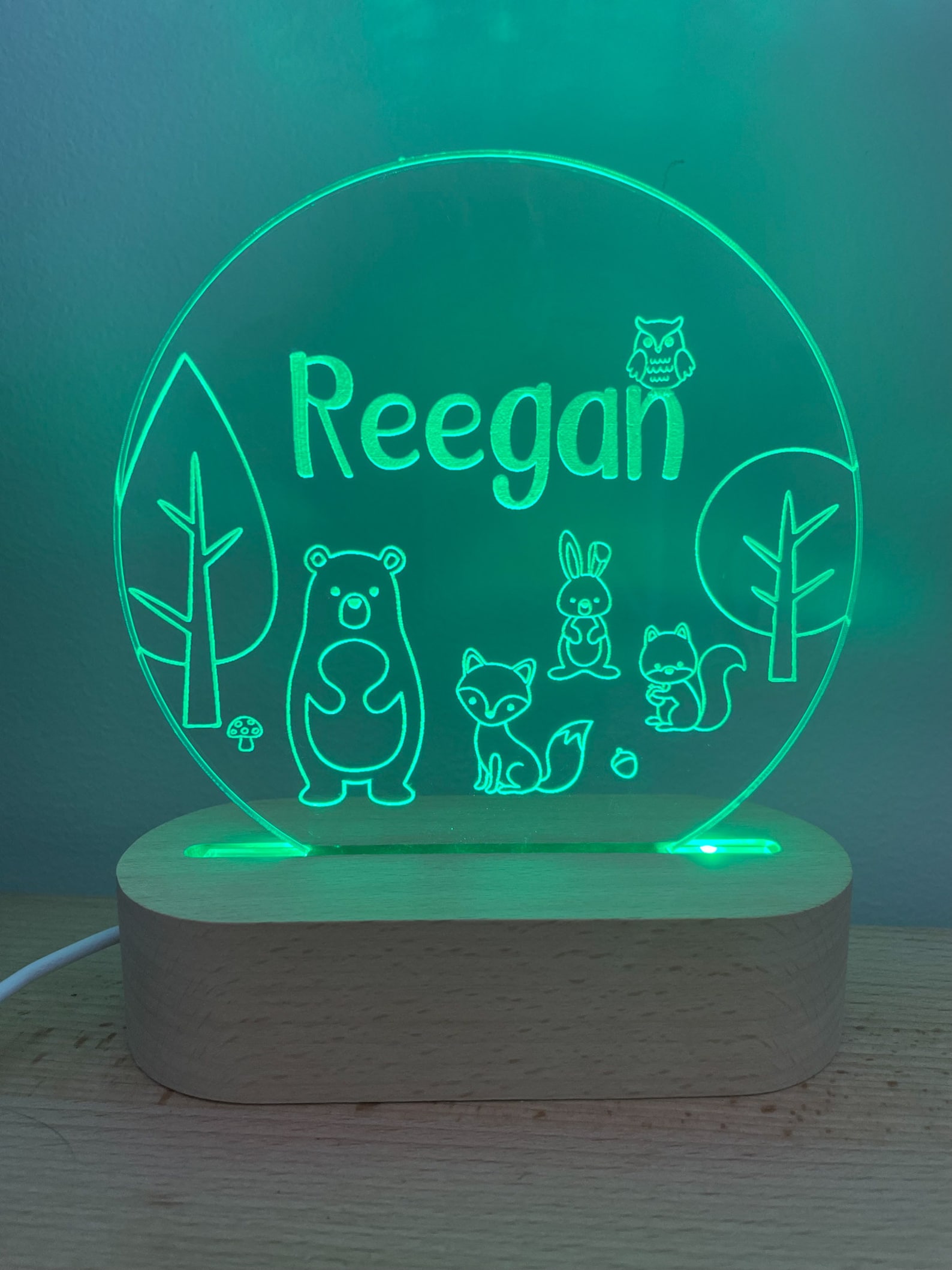 Woodland Night Light SVG File Kids Bedroom - Etsy