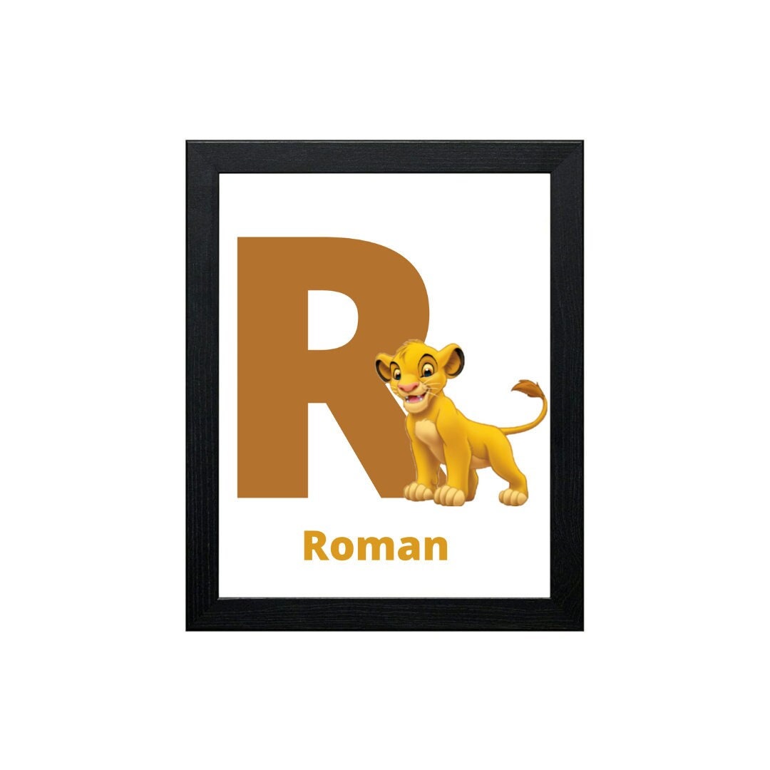Digital Personalised Print - Simba Lion King Name, Baby, Kids, Initial ...