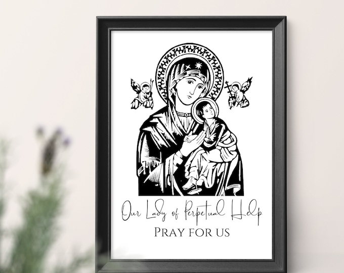 Catholic Art Our Lady of Perpetual Help Religious Poster Virgin Mary ...