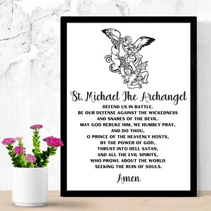 St. Michael the Archangel Prayer Printable, Saint Michael Wall Art ...
