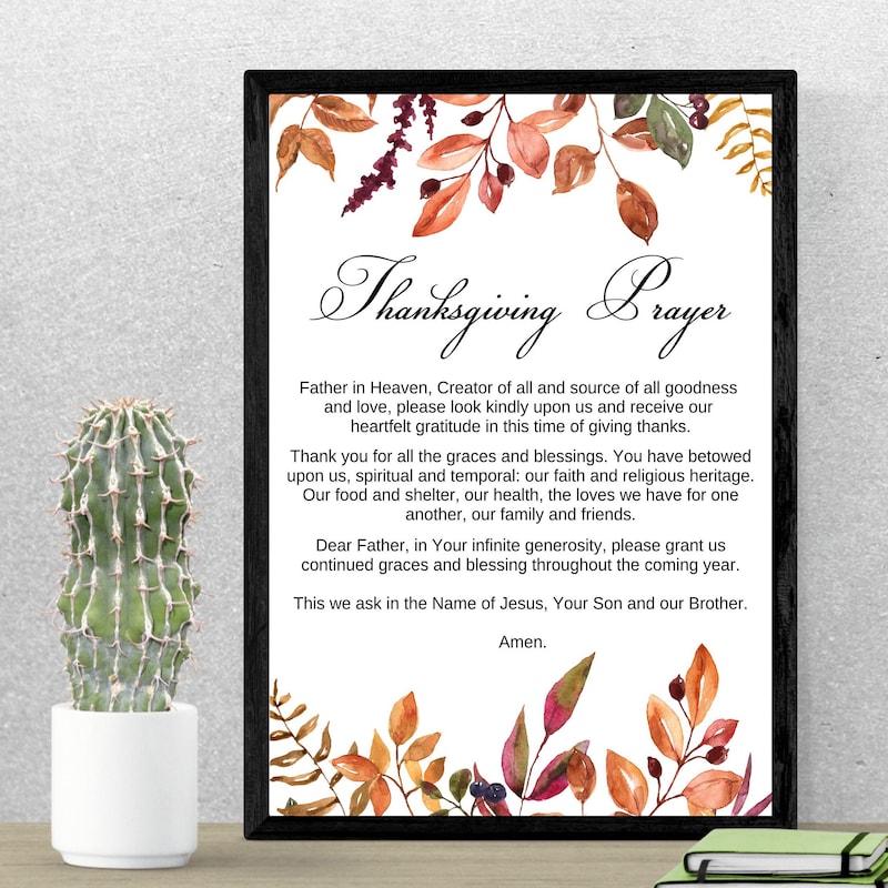 Thanksgiving Prayer - Etsy