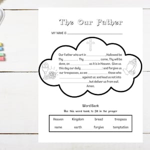 Catholic Our Father Prayer Activity - Etsy