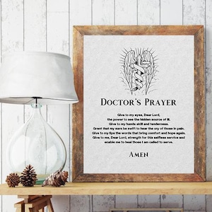 Doctor's Prayer Digital Download, Prayer for Doctors Printable, A ...