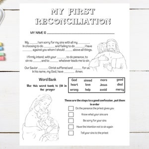 My First Reconciliation Coloring Page: Catholic Kids Activity (PDF) - Etsy