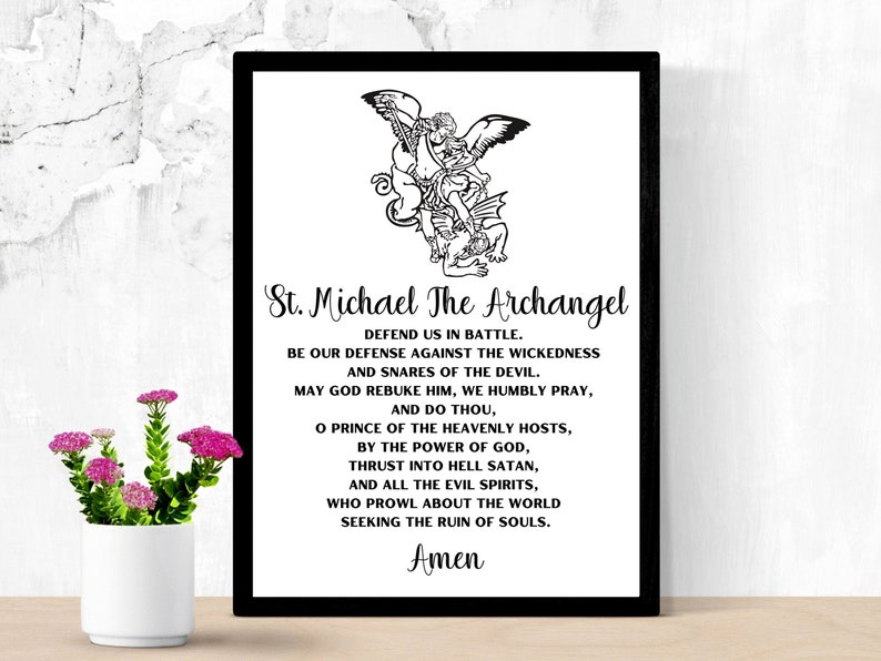 St. Michael the Archangel Prayer Printable, Saint Michael Wall Art ...