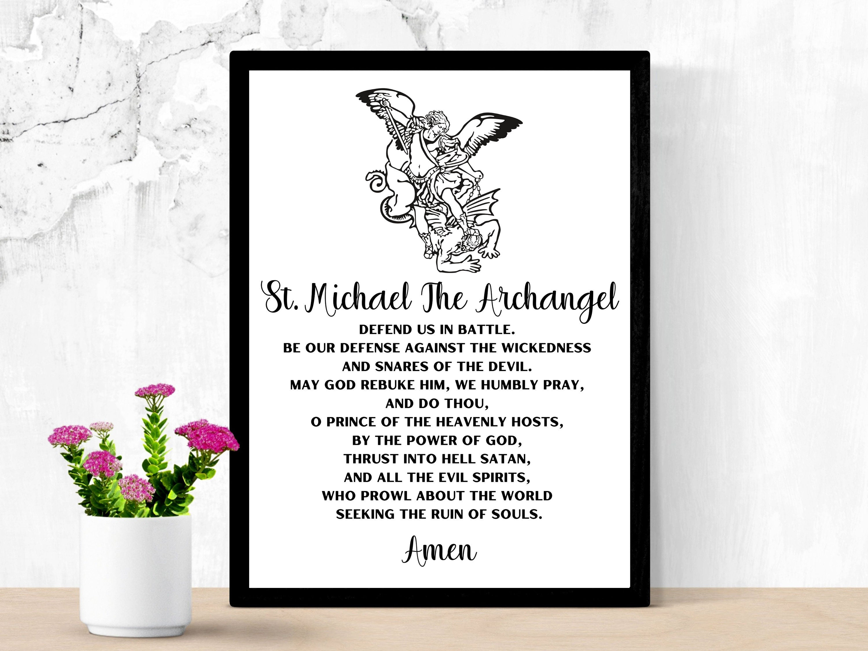 St. Michael the Archangel Prayer Printable, Saint Michael Wall Art ...