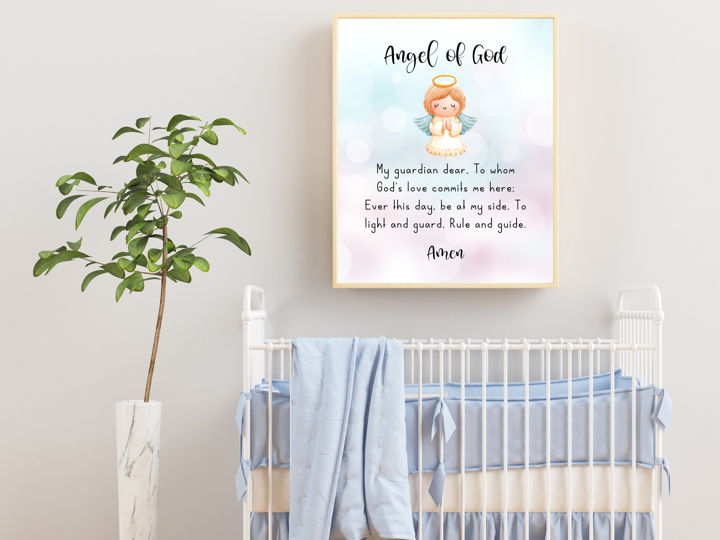 Angel of God Prayer Printable, Angel Prayer Kids Print, Kids Prayer ...