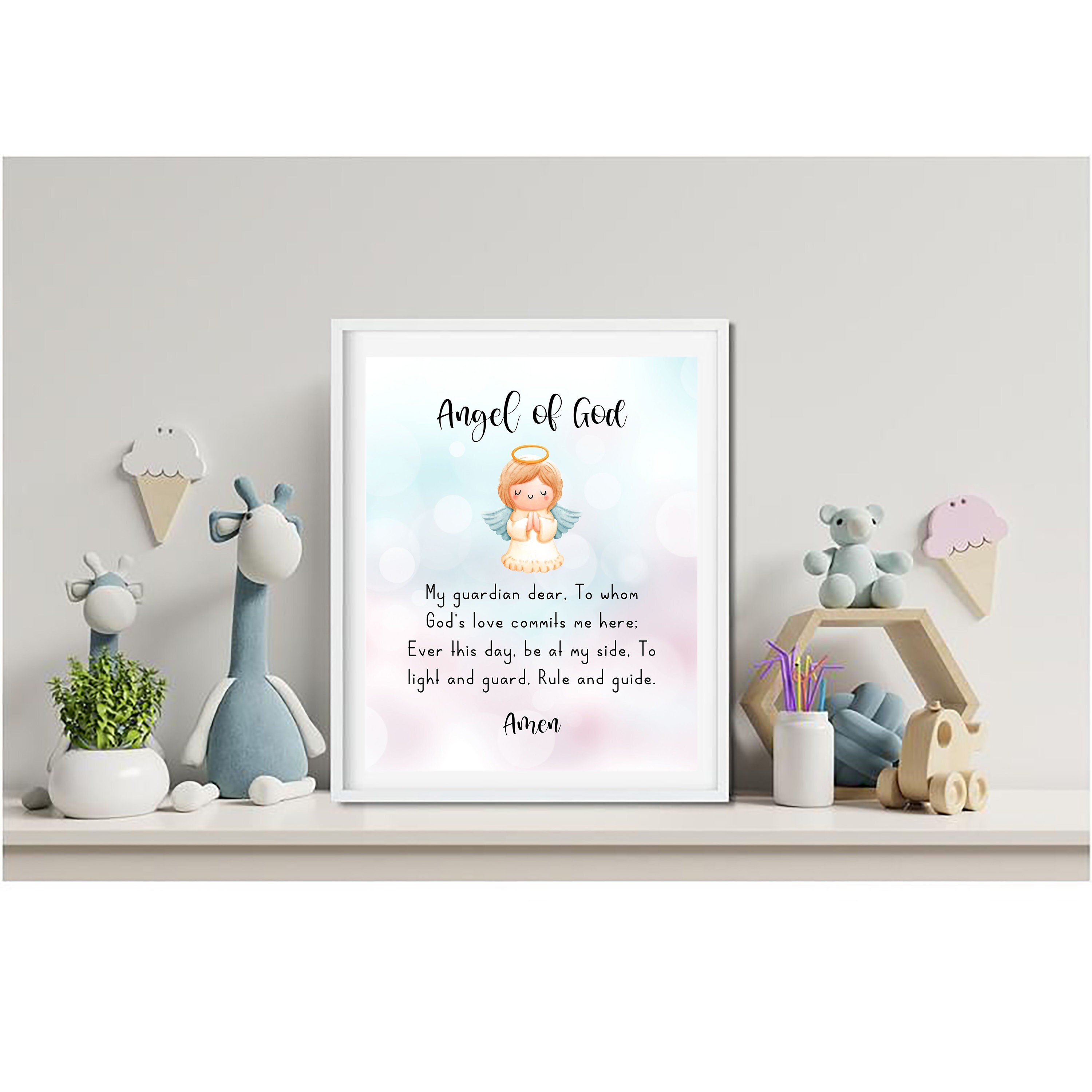 Angel of God Prayer Printable, Angel Prayer Kids Print, Kids Prayer ...