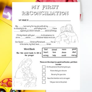 My First Reconciliation Coloring Page for Kids, Catholic Activities for ...