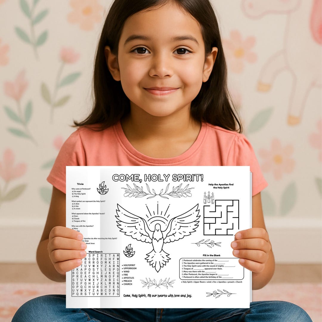 Pentecost Activity Sheet for Kids, Holy Spirit Printable Worksheet ...