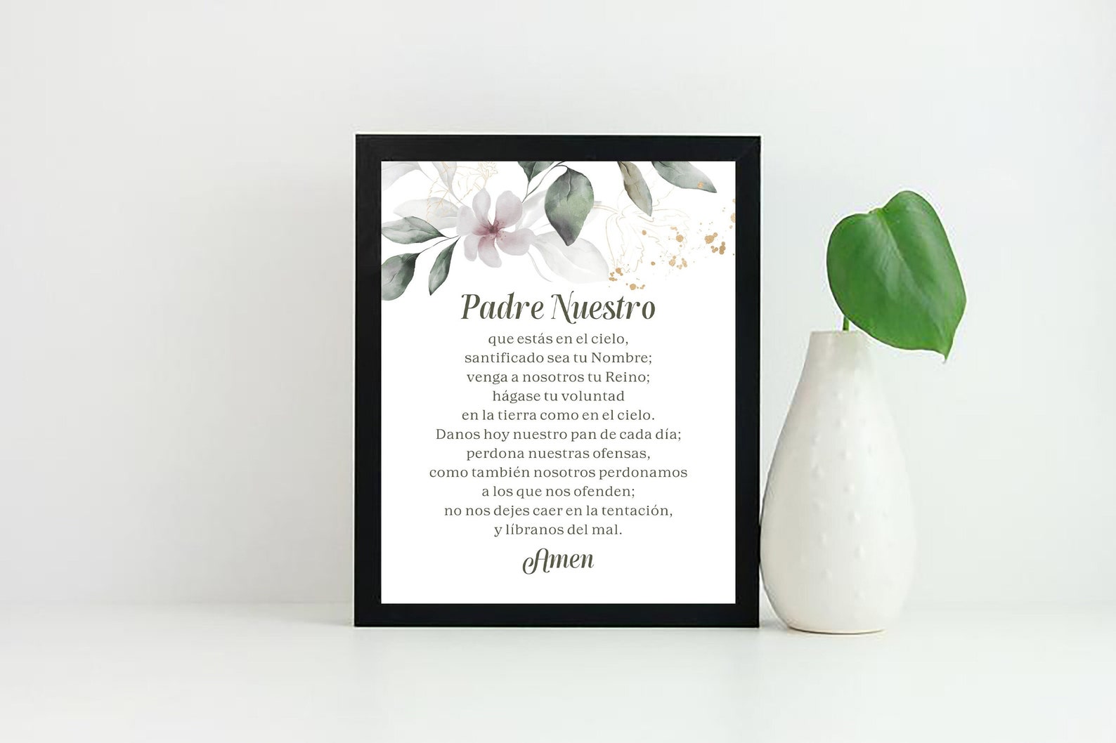 Padre Nuestro Oracion Print Art, Oracion Padre Nuestro Spanish ...