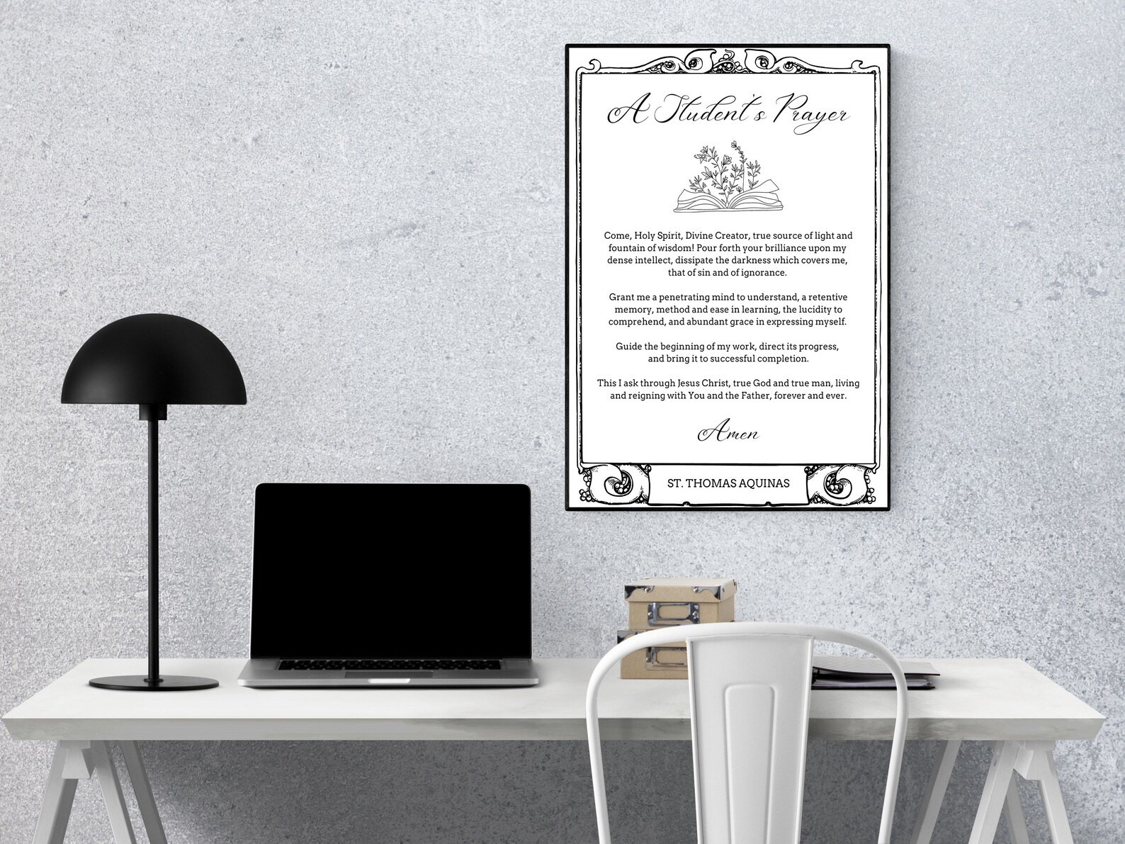 A Student's Prayer Printable 5x7, St. Thomas Aquinas Prayer Digital Art ...