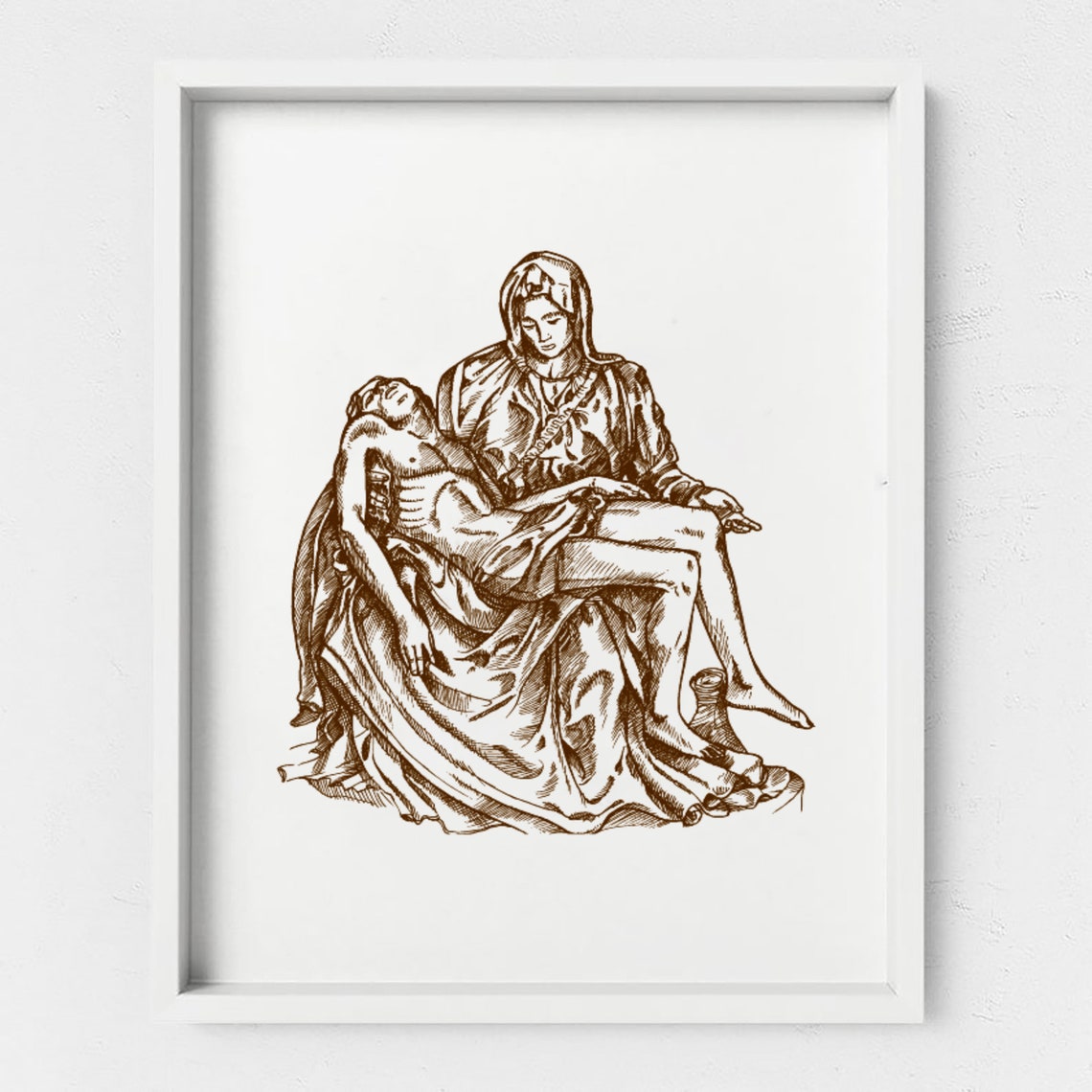 Pieta Print Art 5x7 Pieta Printable Virgin Mary Holding - Etsy