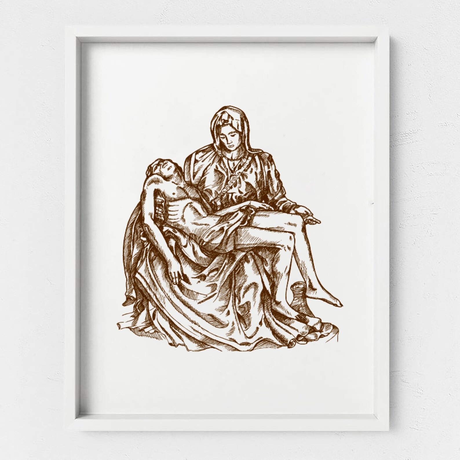Pieta Print Art 5x7 Pieta Printable Virgin Mary Holding - Etsy