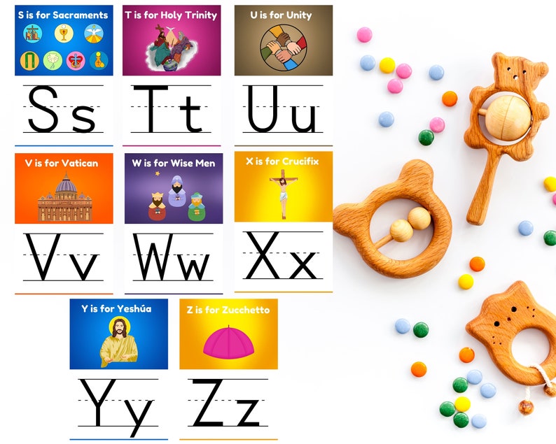 Catholic Alphabet Flash Cards for Kids Catholic ABC for - Etsy