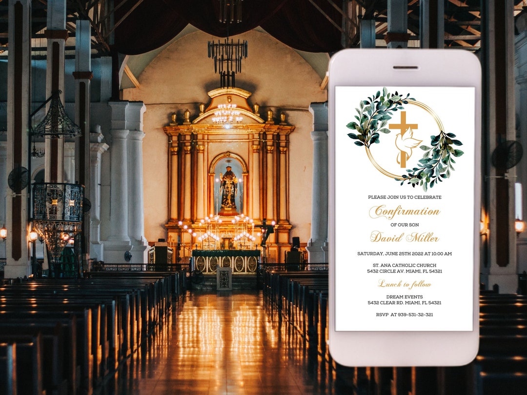 Confirmation Electronic Invitation, Sacrament of Confirmation Digital ...