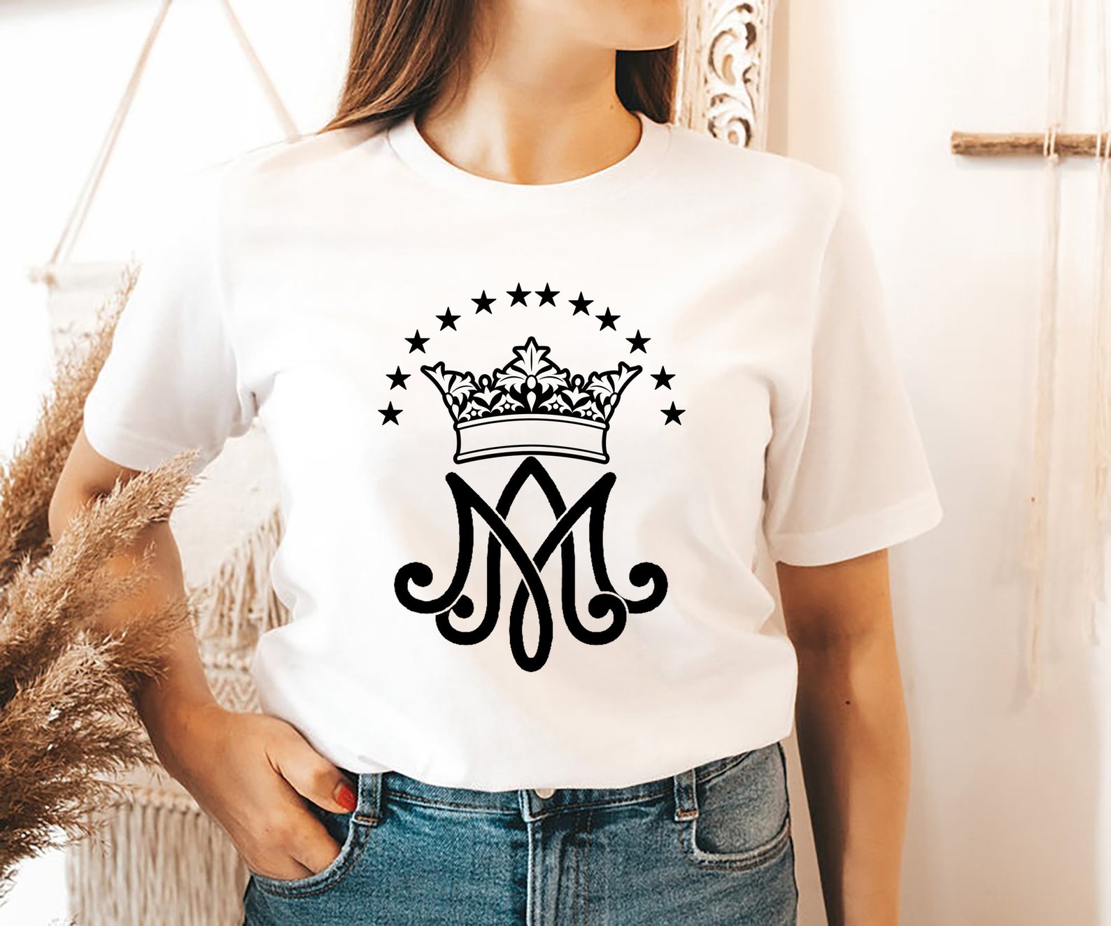 Auspice Maria T-shirt Marian Symbol T-shirt Virgin Mary - Etsy