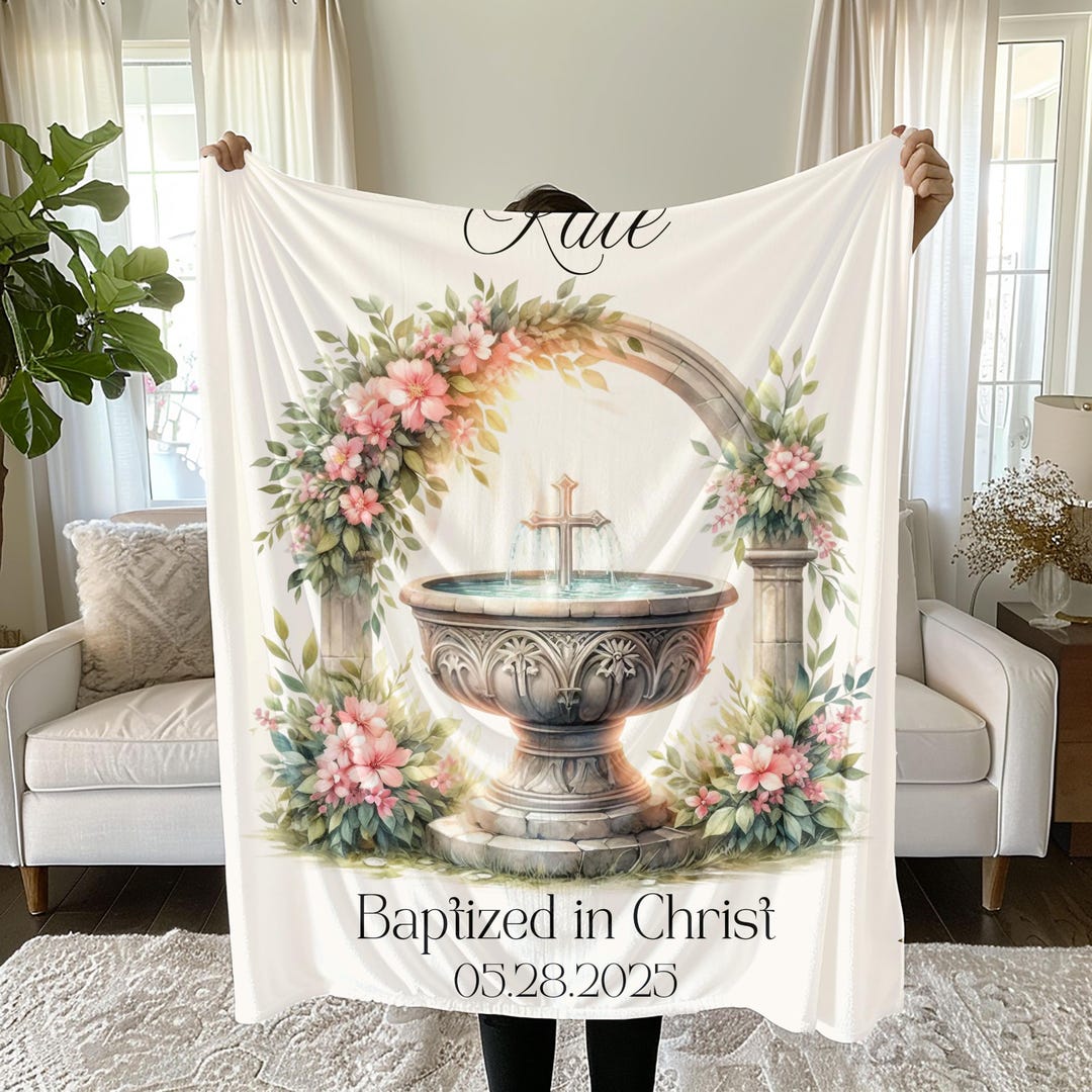 Personalized Baptism Blanket: Custom Christening Gift - Etsy