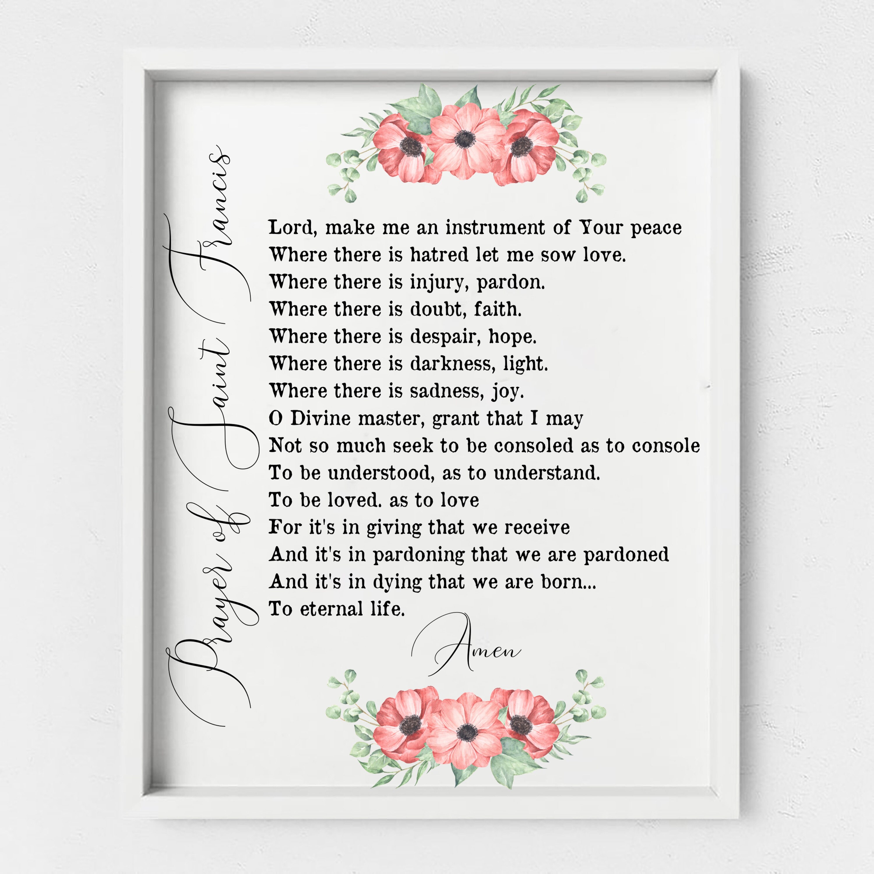 Prayer of Saint Francis Printable, Saint Francis Prayer Digital ...