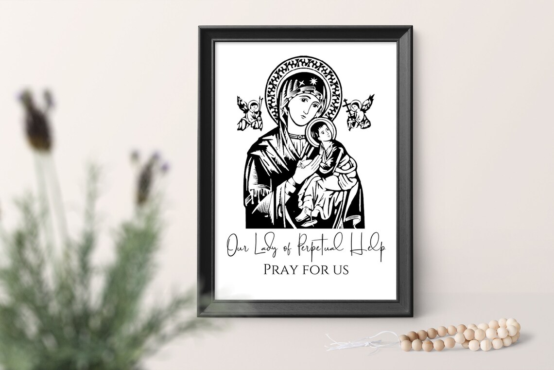Our Lady of Perpetual Help Printable, Catholic Art Print 5x7, Catholic ...