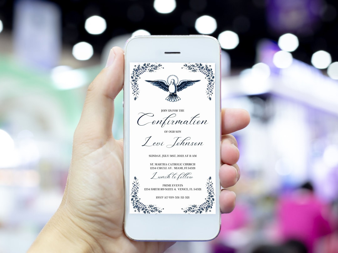 Confirmation Electronic Invitation, Sacrament of Confirmation Digital ...