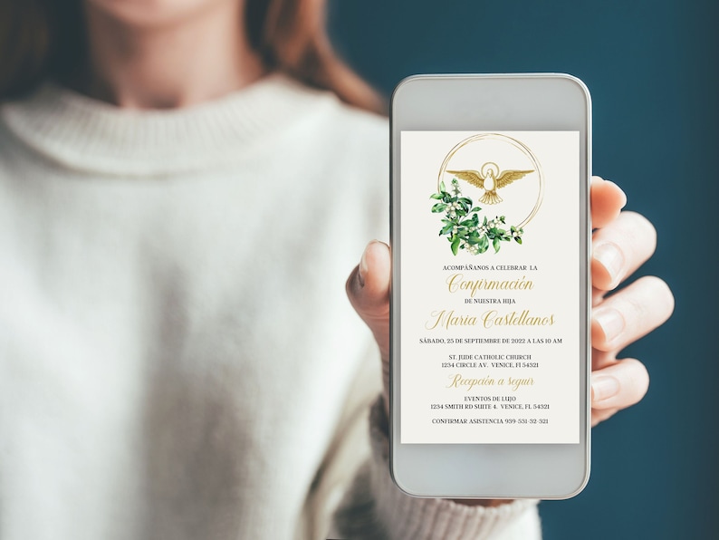 Spanish Confirmation Invitation: Editable Digital Template (canva) - Etsy