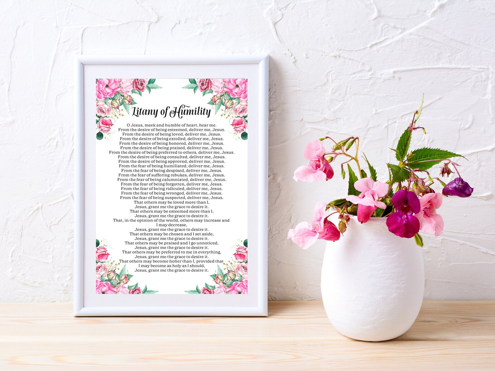 Litany of Humility Printable, Catholic Prayer Digital Download ...