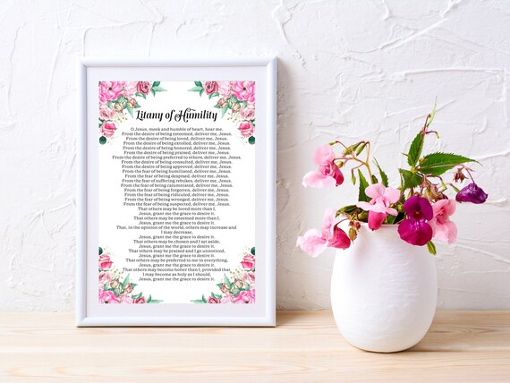 Litany of Humility Printable Catholic Prayer Digital | Etsy