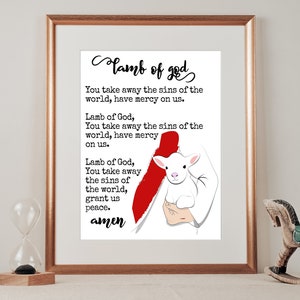 Lamb of God Prayer Printable, Lamb of God Digital Download, Catholic ...
