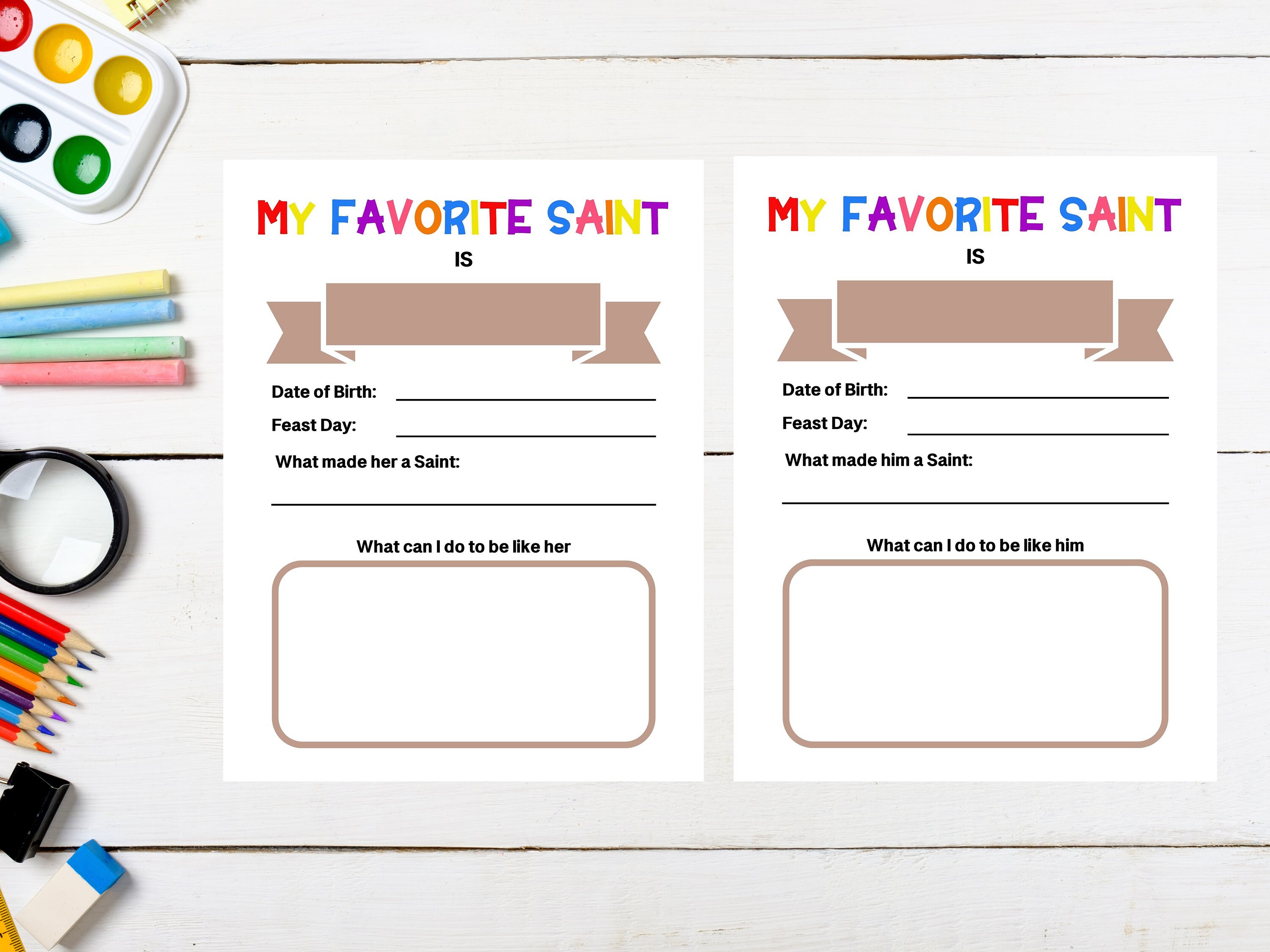 My Favorite Saint Activity Page for Kids Catholic Activities - Etsy