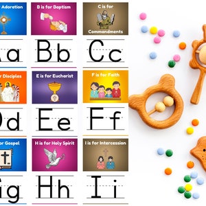 Catholic Alphabet Flash Cards: ABC Homeschool Printable (PDF) - Etsy