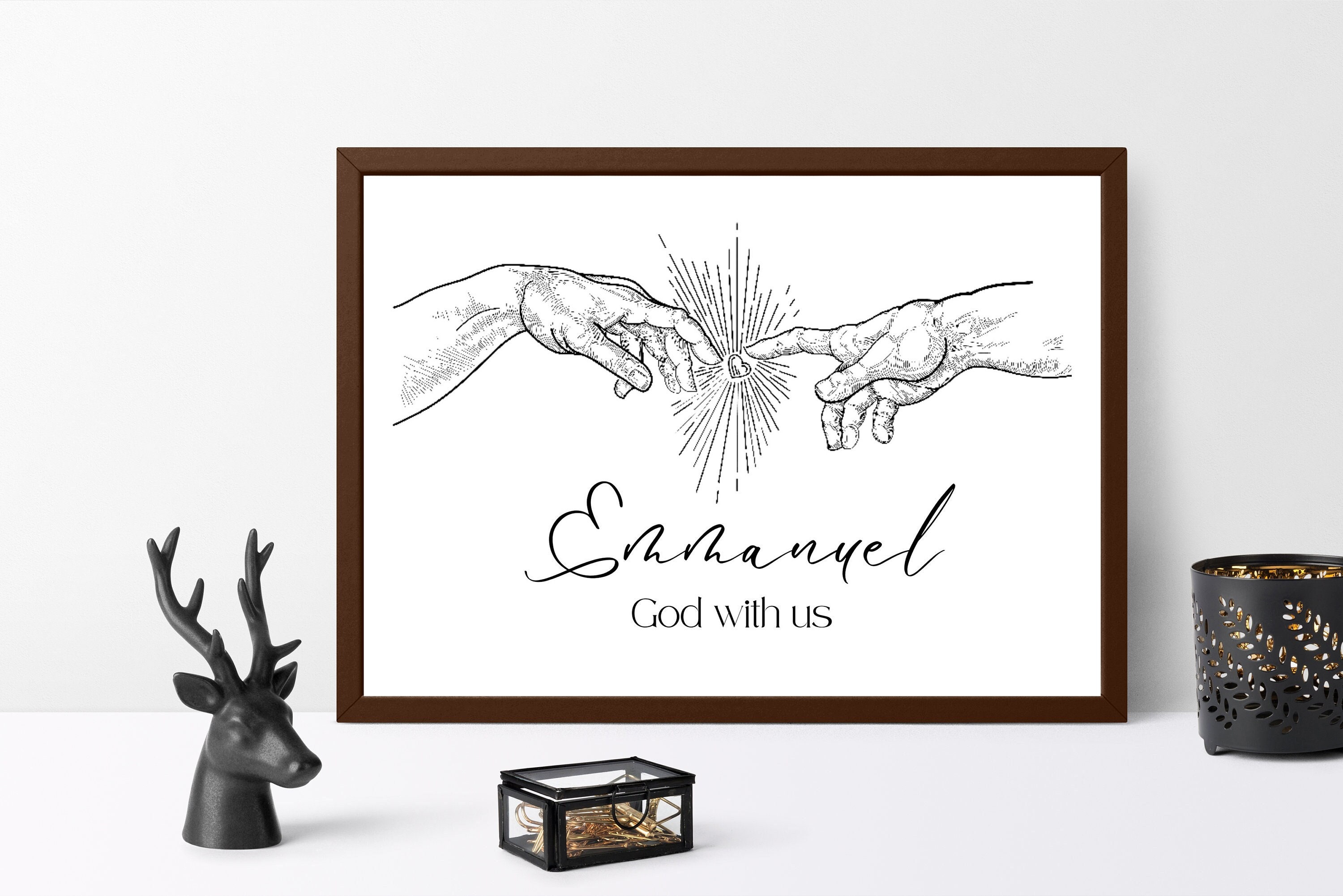 Emmanuel God With Us Printable, Bible Verse Art Print, Scripture Verse ...