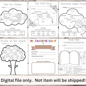 Catholic Worksheets Bundle for Kids, Catholic Activities Bundle for ...
